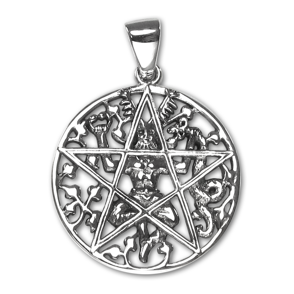 Sterling Silver 2nd Degree Pentacle Pentagram Pendant Wicca Initation ...