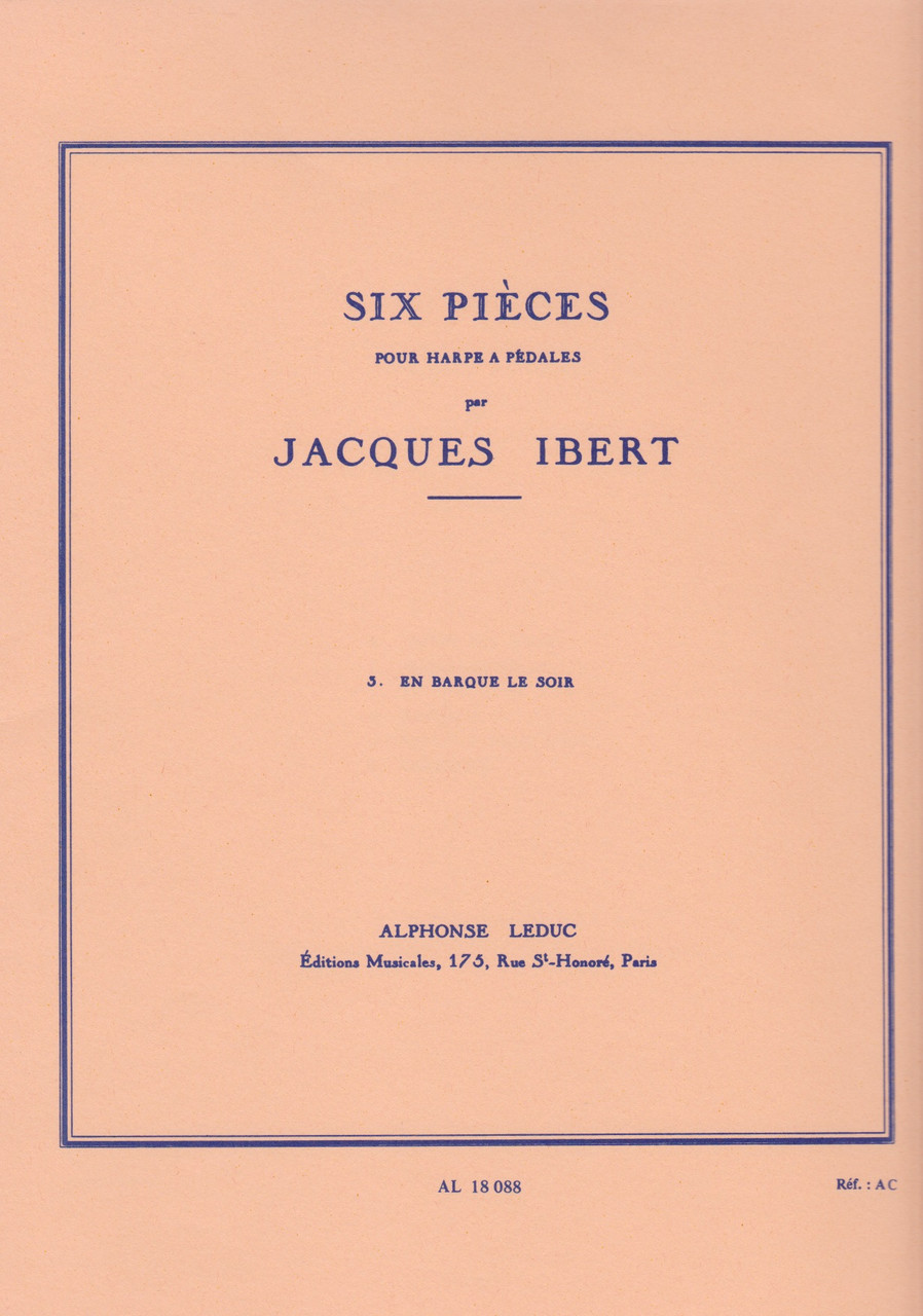 Ibert: 3. En Barque Le Soir (Six Pieces) - Vanderbilt Music Company