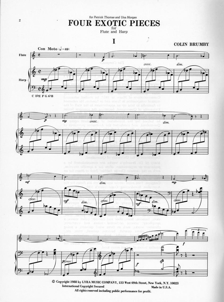 Brumby: Four Exotic Pieces for Flute and Harp - Vanderbilt Music Company