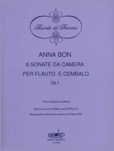 Anna Bon: 6 Sonate da Camera per Flauto e Cembalo - Vanderbilt Music ...