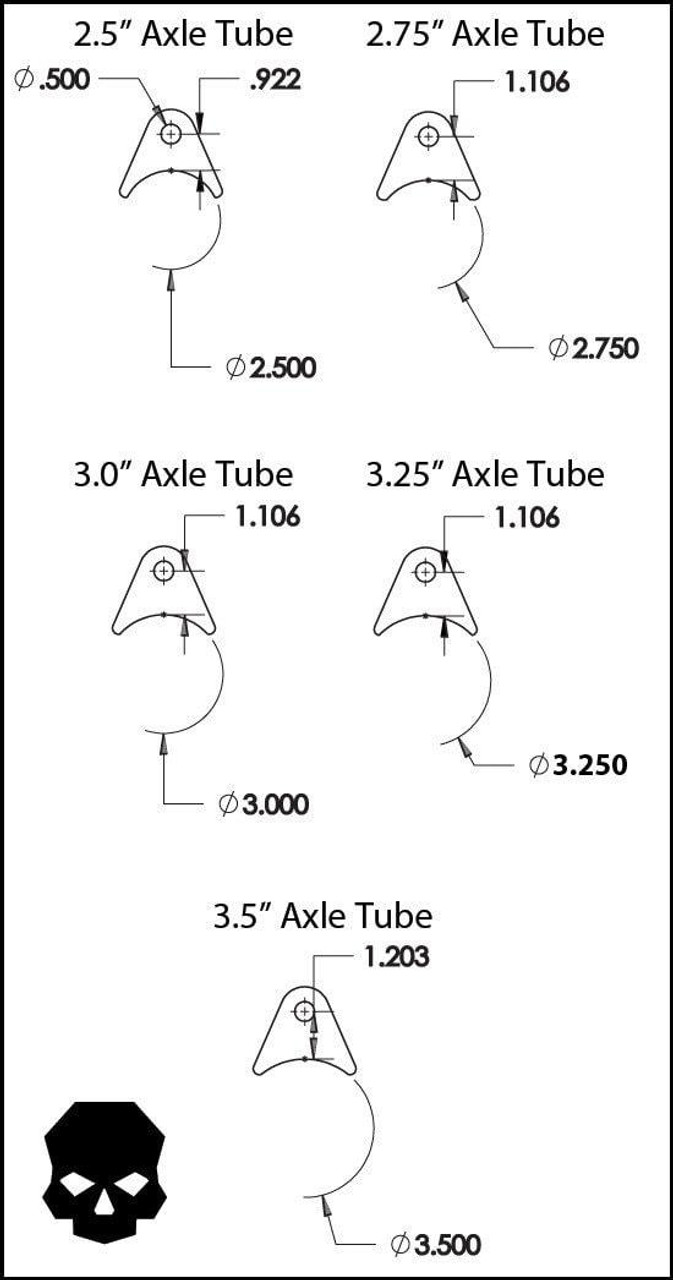 Axle Tube Shock Tabs - Ballistic Fabrication Axle Tube Shock Tabs - Ballistic Fabrication