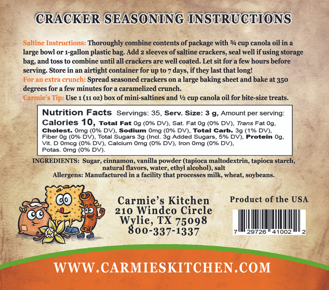 Snickerdoodle Cracker Seasoning Mix | All Natural | Sweet Cracker Mix ...