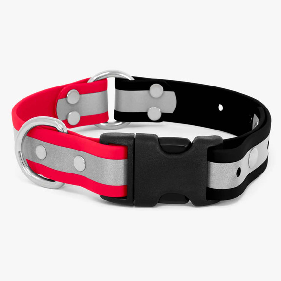 O-Ring Waterproof Reflective Dog Collar with Quick Release Buckle