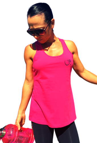 Trish Racer Tank available in sizes XS to 2XL