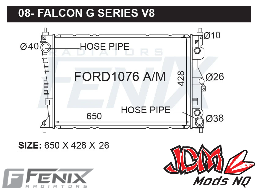 FENIX OEM Replacement for Ford FG Falcon V8 With Oil Cooler