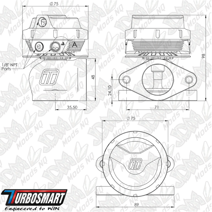 UltraGate38 7psi External Wastegate (Blue) TS-0551-1011
