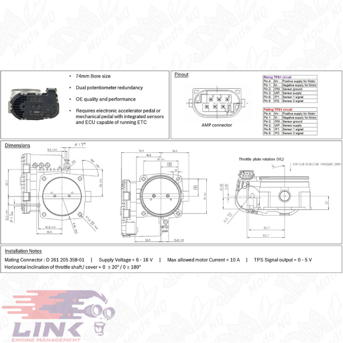Electronic Throttle Body Kit - 74mm (ETB74)