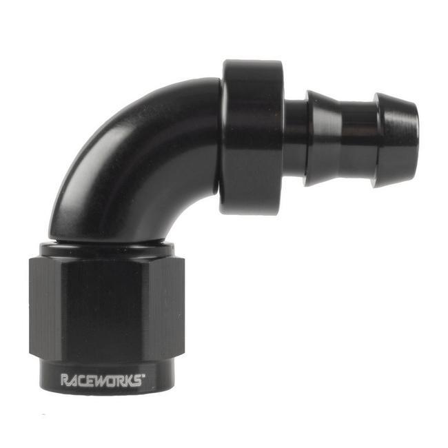 Raceworks 400 Series Push Lock Hose End 90 Degree