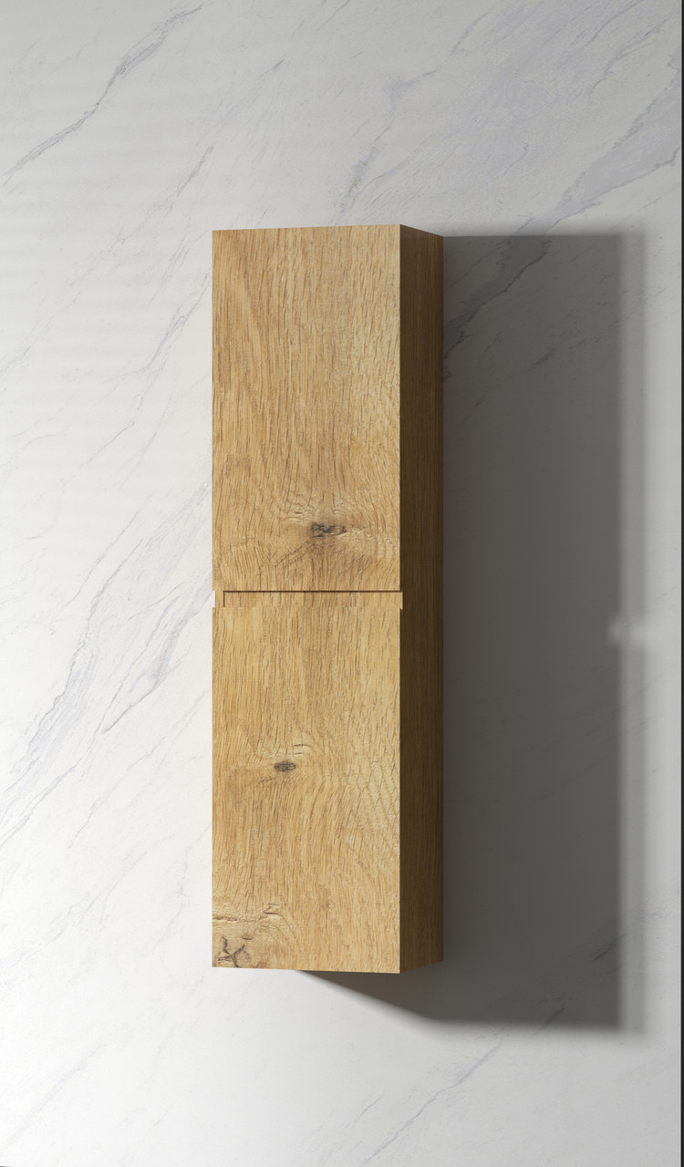 Alma wall mounted side cabinet / Natual Oak Finish - ALMA PREMIUM VANITIES