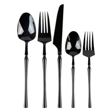 Infinity Flatware Black Plastic Wedding Salad Forks (32 Count) - Party ...