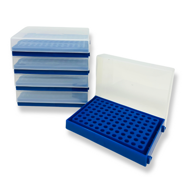 Extragene 96 Well PCR Tube Rack with Lid ( 0.2ml ) Pk x 5 ea Blue Color