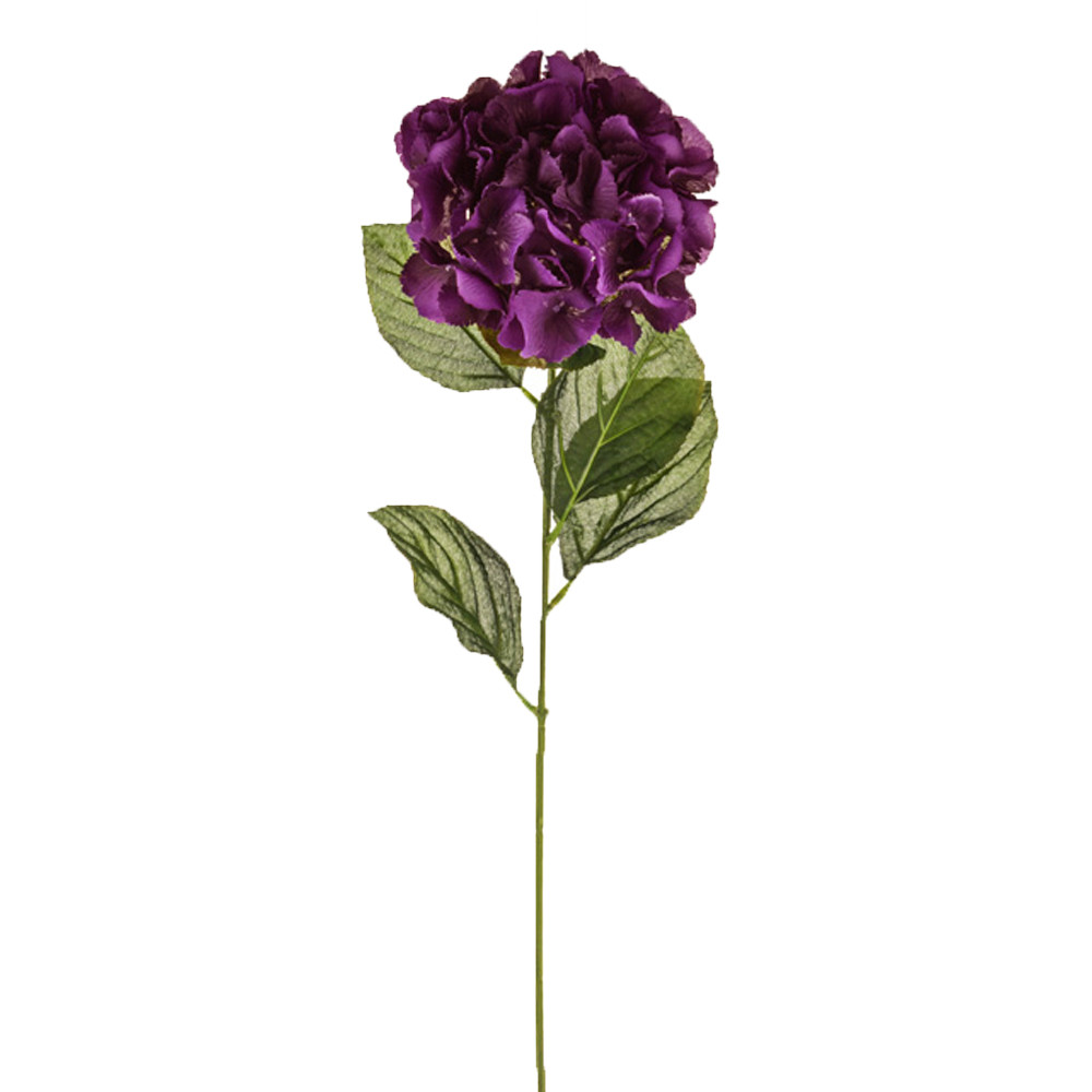 Luxury Artificial Silk Hydrangea Stem 68cm/26 Inches Purple