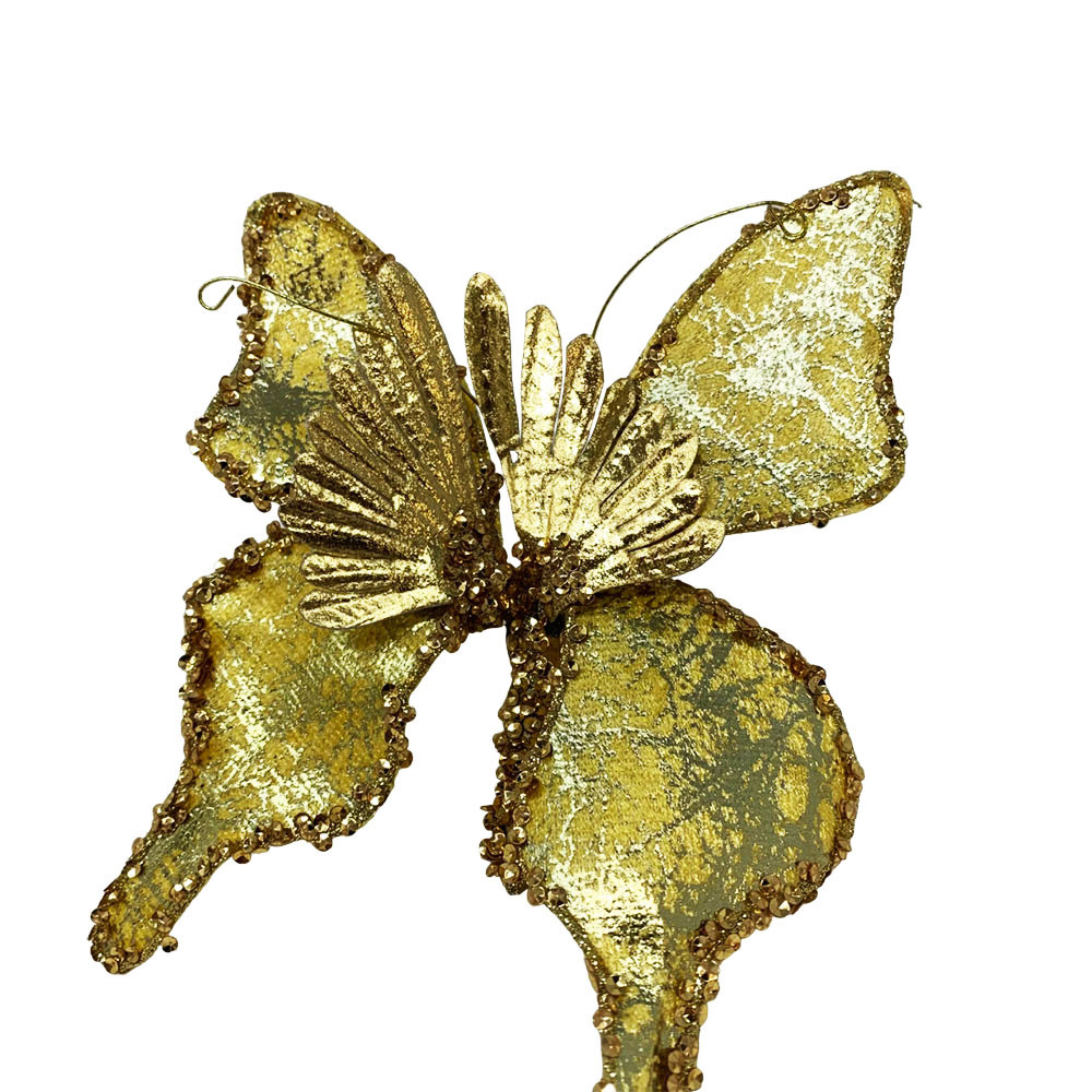 Decorative Gold Glitter Butterfly Clip 14cm/5.5 Inches