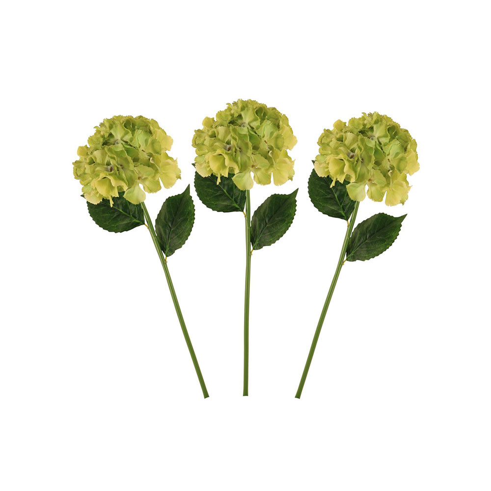 Artificial Green Hydrangea Flower Stem 54cm/21 Inches Pack of 3