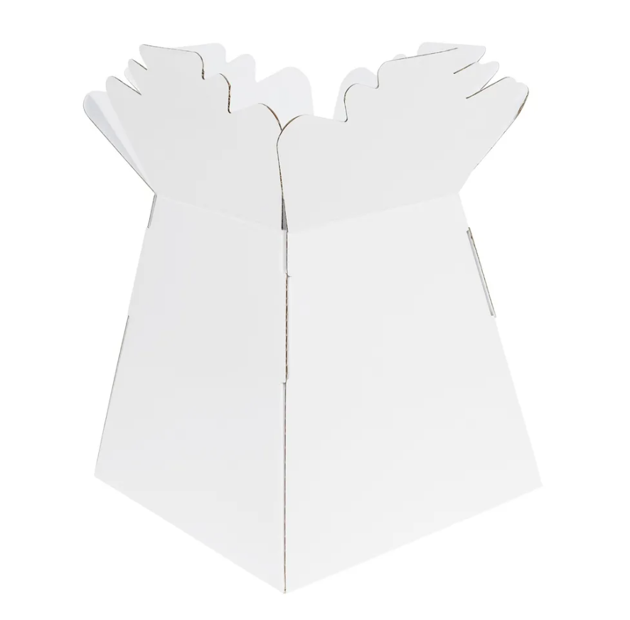 Living Vase Flower Bouquet Delivery Boxes - Pearlised White