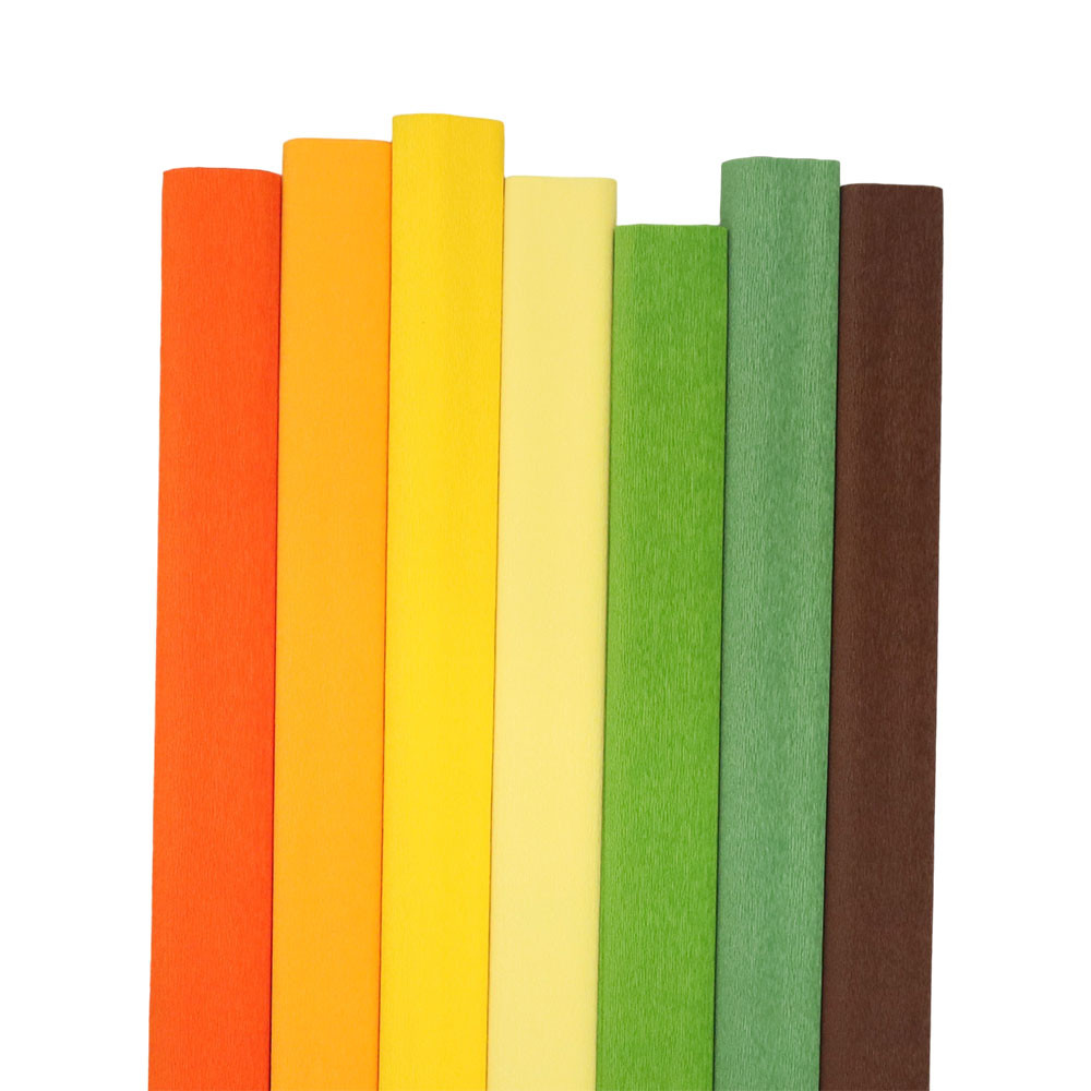 The Crafty Lass Crepe Paper Flower Craft Bundle 90g Rolls x 7 Sunny Daze