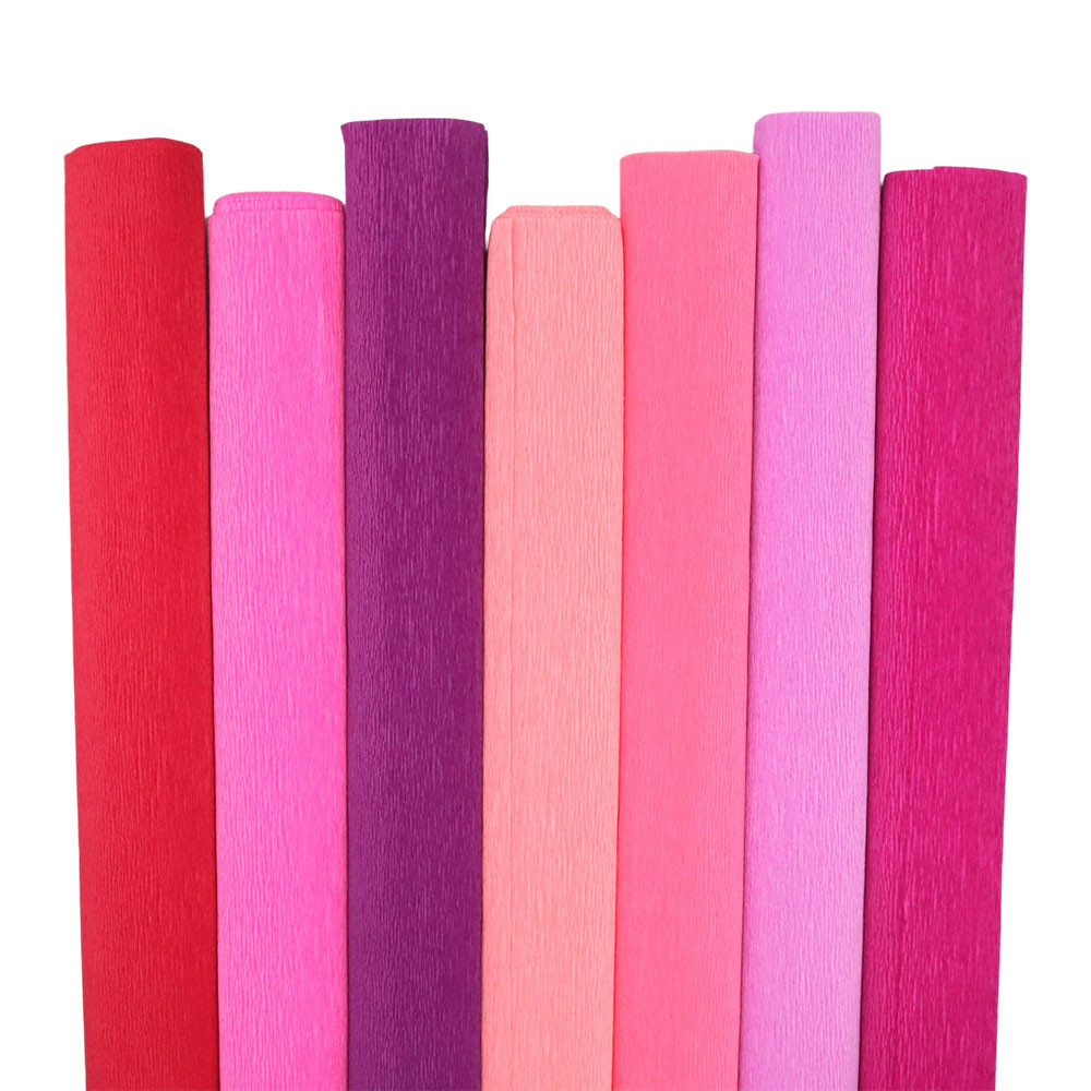 The Crafty Lass Crepe Paper Flower Craft Bundle 180g Rolls x 7 Petal Power