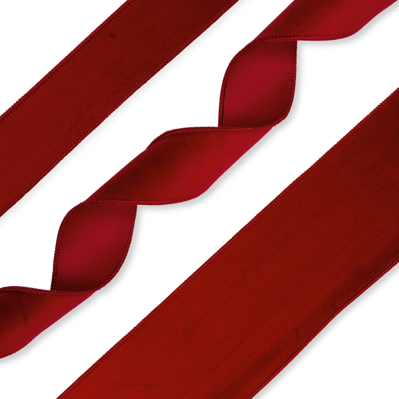 Velvet Fabric Ribbon 100mm x 8m Bright Red