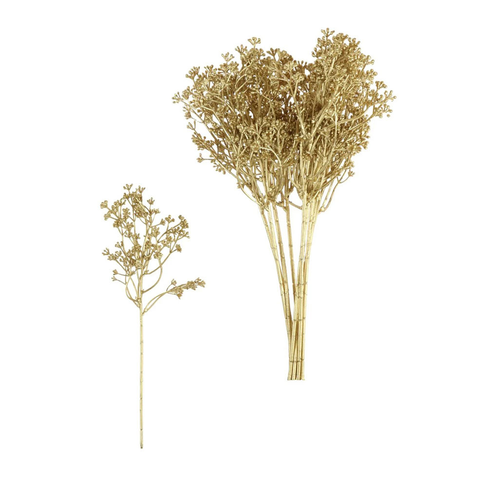 Artificial Bud Sprig Bunch of 10 Stems 36cm/14 Inches Gold