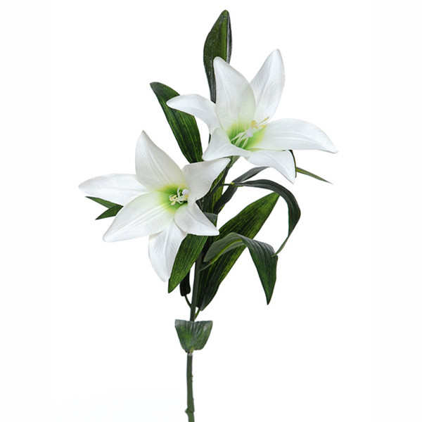 Easter Lily Artificial Flower Spray White 80cm
