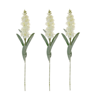 Faux Silk White Stock Or Mathiola Flower Stems With Leaves 82cm/32 ...