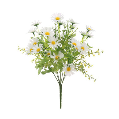 Mini Artificial Daisy And Foliage Spray Bush 32cm/13 Inches Tall