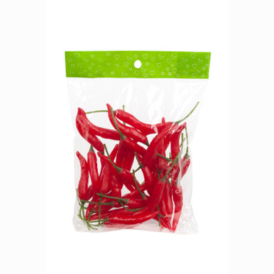 Fake Chilli Peppers 9cm Red Bag of 36