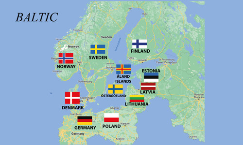 Courtesy sailing flags BALTIC (11 flags)