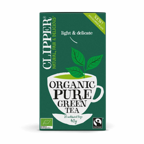Clipper Green Tea Pure x 20 Tea Bags | Buy Organics Online