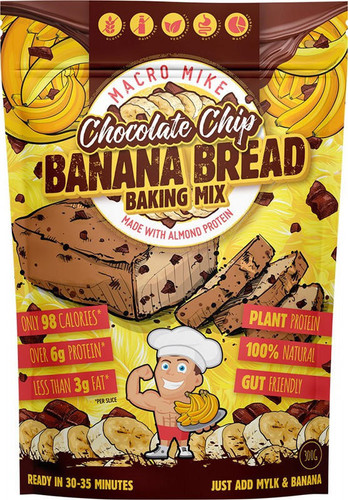 Macro Mike Bread Baking Mix Almond Protein Chocolate Chip Banana Bread ...