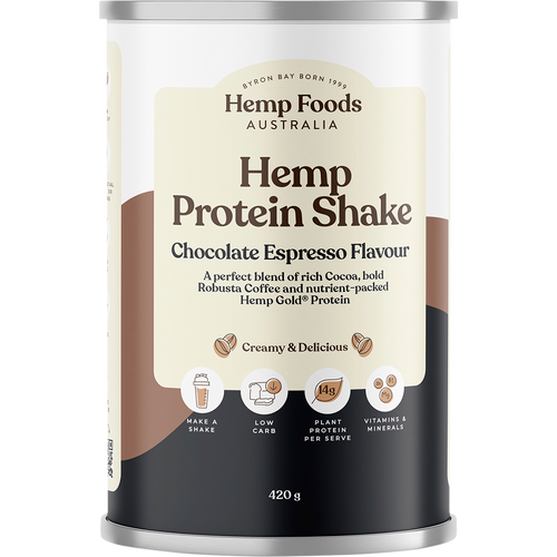 Hemp Foods Australia Organic Hemp Protein Shake Chocolate Espresso 420g