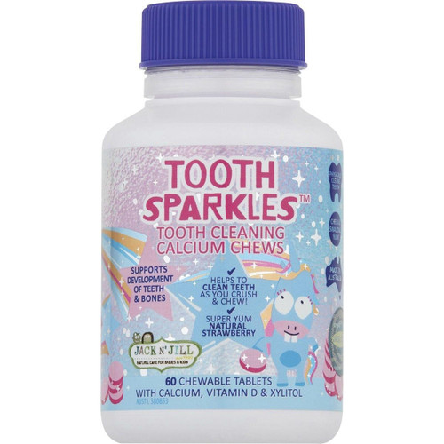 Jack N' Jill Tooth Sparkles Tooth Cleaning Calcium Chews 3 x 60 Tabs ...