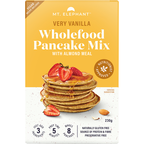 Mt. Elephant Wholefood Pancake Mix Very Vanilla 230g - Buy Organics Online