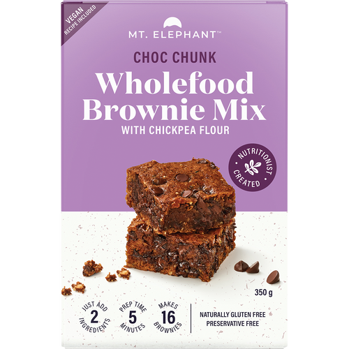Mt Elephant Wholefood Brownie Mix Choc Chunk 350g