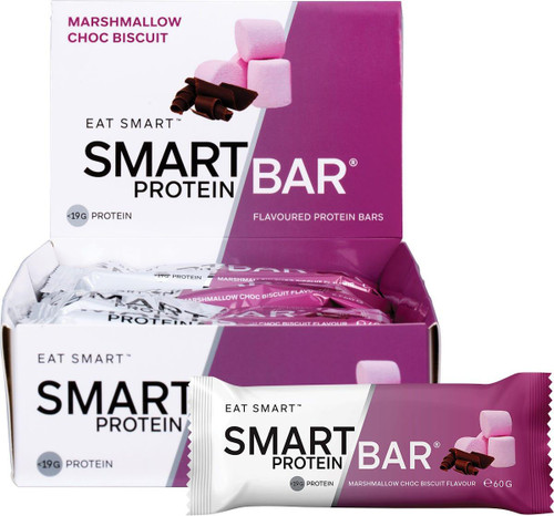 Smart Protein Bar Marshmallow Choc Biscuit Flavour Protein Bar 12 x 60g ...