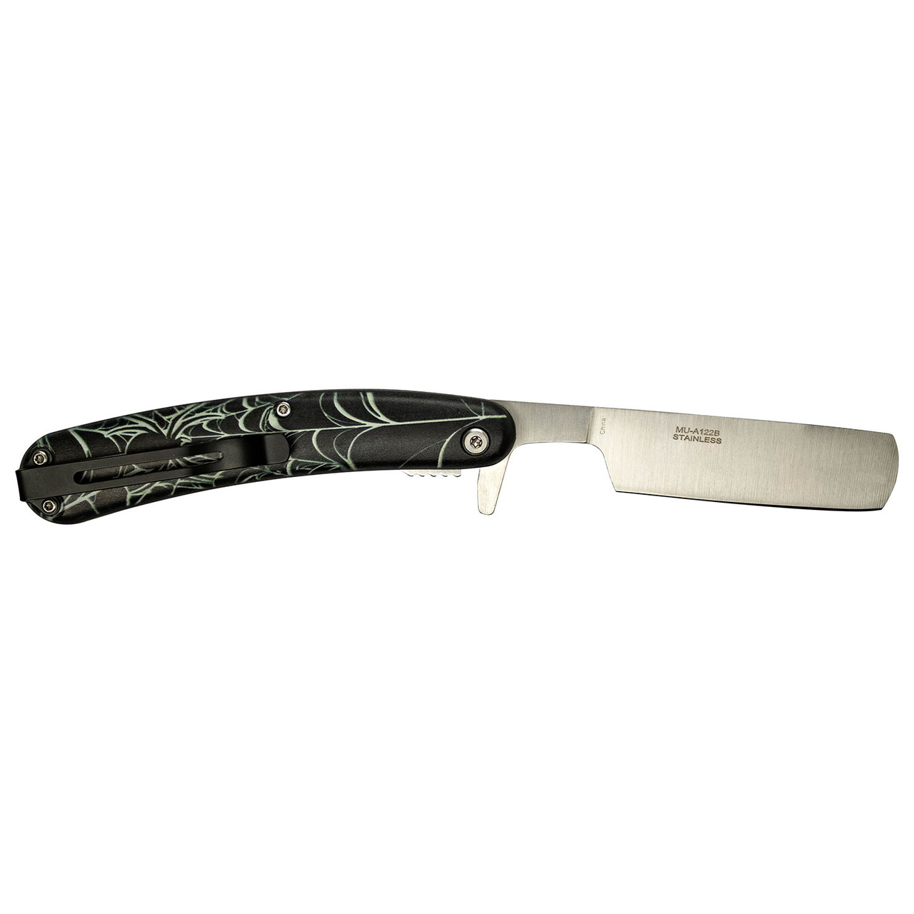 Master USA Spring Assisted Razor Blade Knife with Spider Design