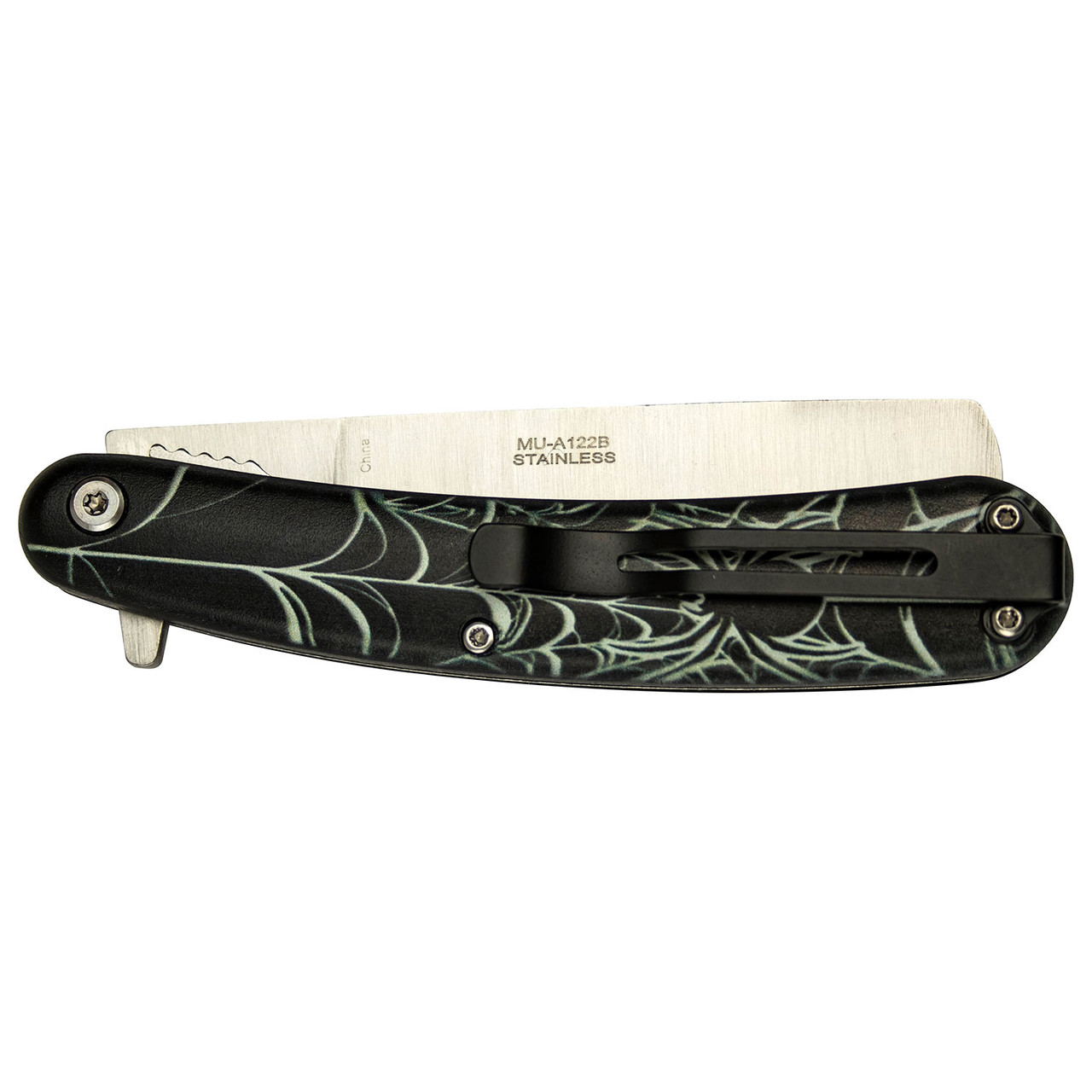 Master USA Spring Assisted Razor Blade Knife with Spider Design