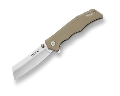 Buck Knives 252 Trunk Folding Cleaver Knife Tan G-10 Handle