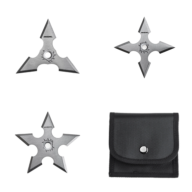 Perfect Point “Bulletmark Steel” Throwing Star Set – 3-Piece Tactical ...