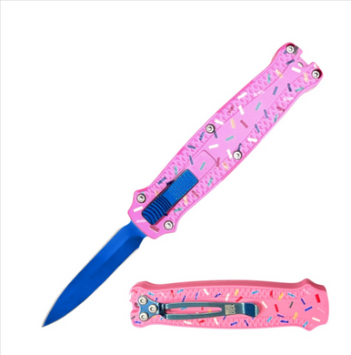 Pink Sprinkles Mini OTF Knife – “Lizard Tongue” Cali Legal Automatic ...