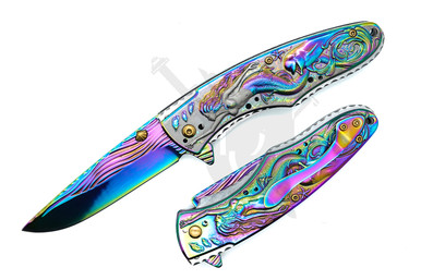 Rainbow Swimming Mermaid Assisted-Open Knife – Sculpted Fantasy Edition