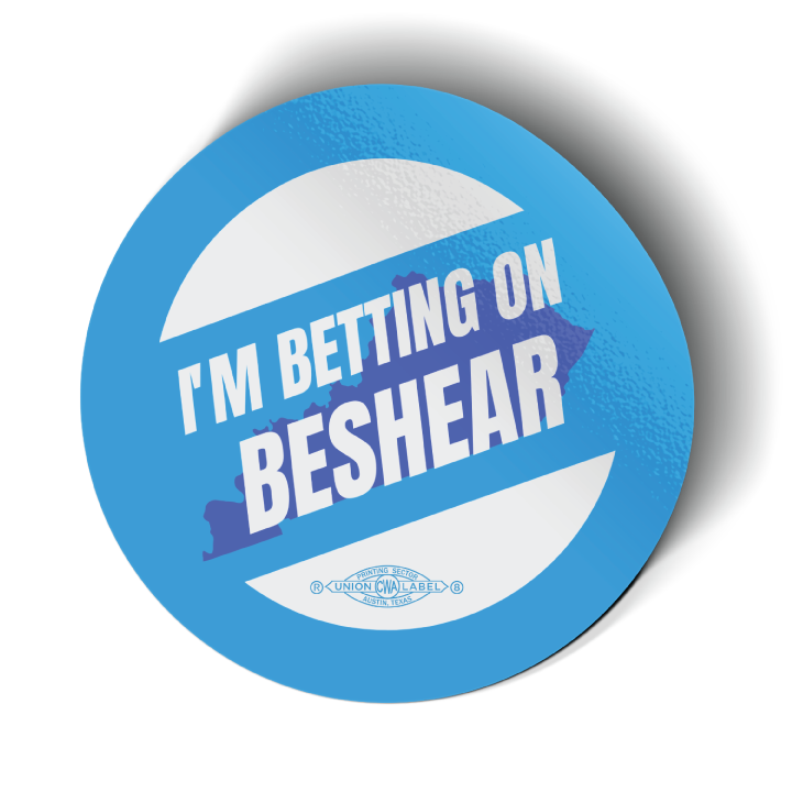 Betting On Beshear State Combo (3" x 3" Vinyl Sticker -- Pack of Two ...