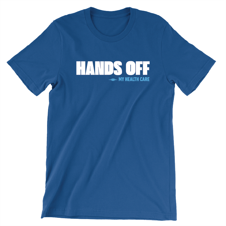 Hands Off (Unisex Royal Blue Tee) - Kentucky Democratic Party Webstore