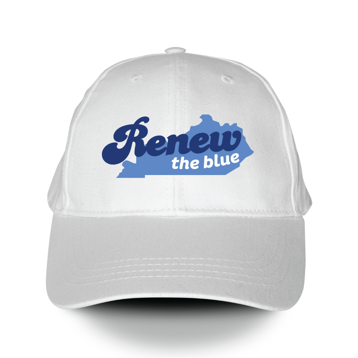 Renew The Blue (White Baseball Cap) - Kentucky Democratic Party Webstore