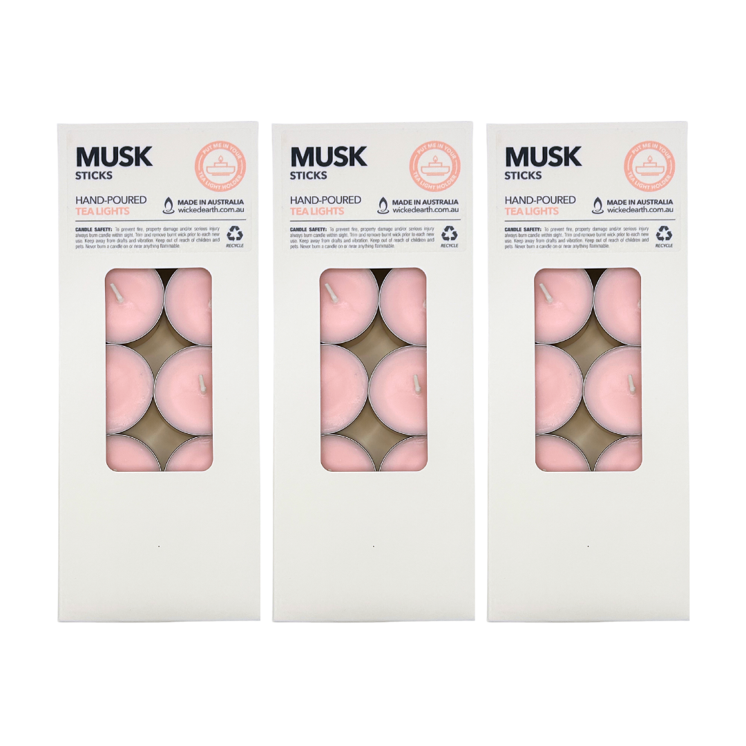 Musk Sticks Regular Tea Light 10 Pack - Wicked Earth