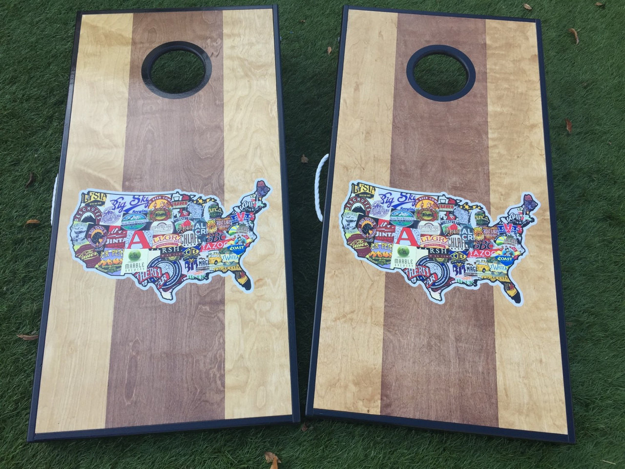 Dual Stained Craft Beer Custom Cornhole Board Set - West Georgia Cornhole