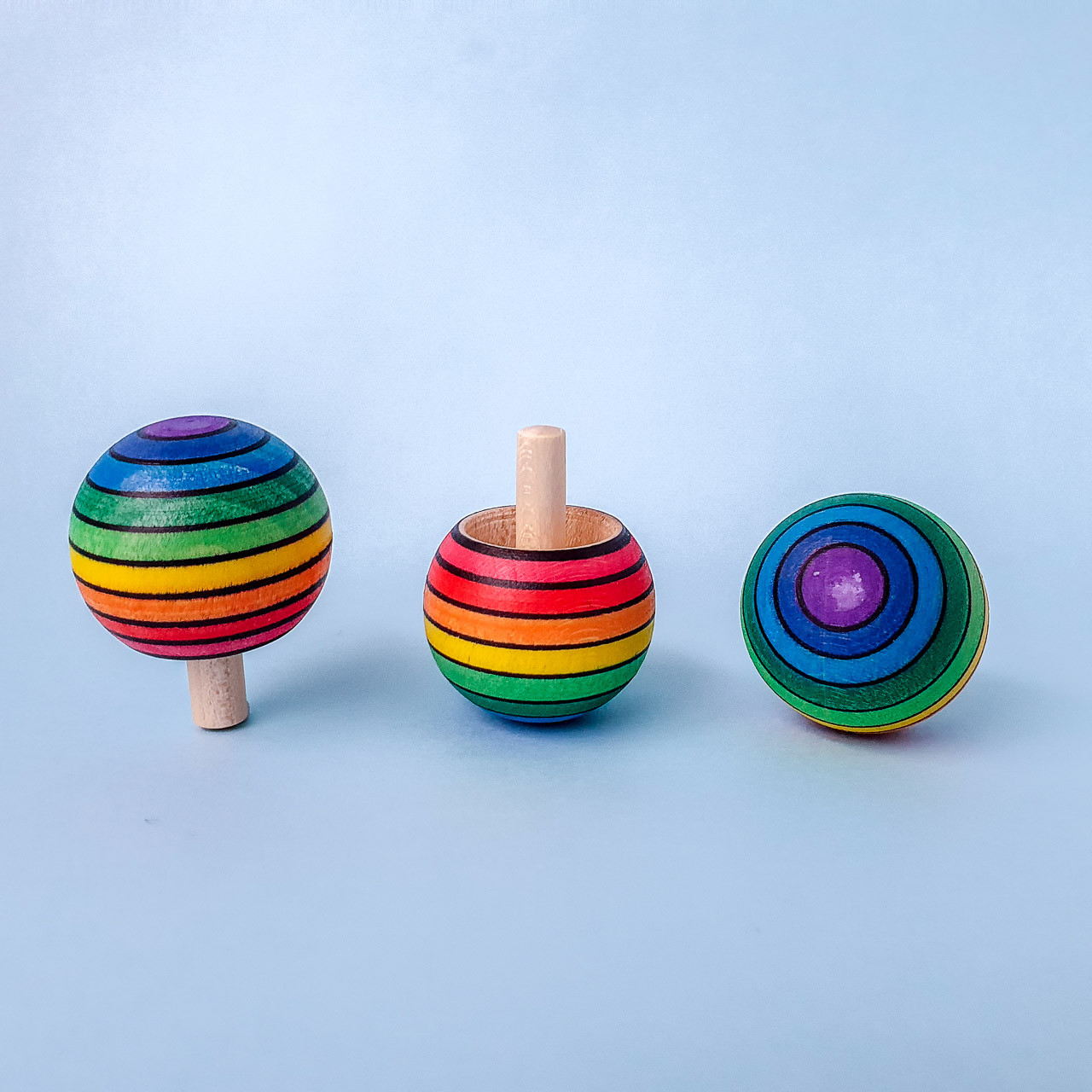 Mader Wooden Toy Spinning Turn Top Rainbow | Endless Play