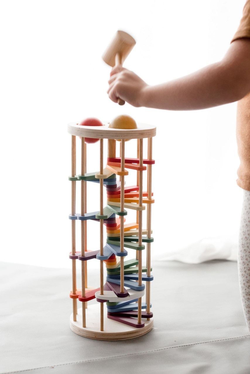 Q Toys Wooden Toy Natural Pound a Ball | Endless Play Collective