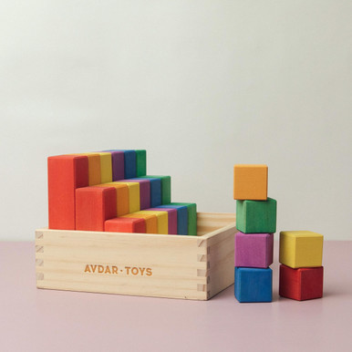 Avdar Wooden Toys | Rainbow Counting Blocks | Endless Play