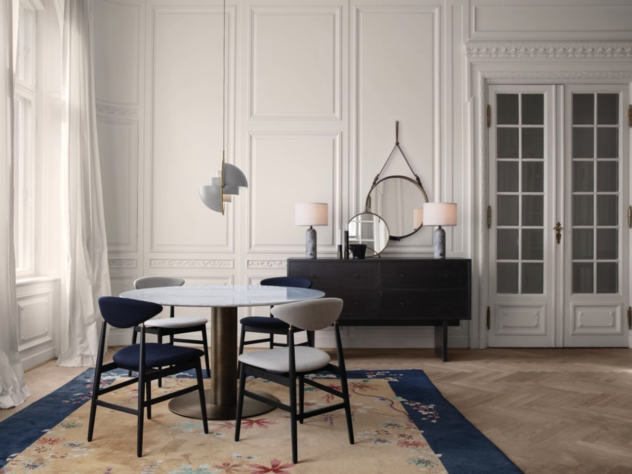 Gubi Adnet Circular Mirror by Jacques Adnet - Chaplins Gubi Adnet Circular Mirror by Jacques Adnet - Chaplins